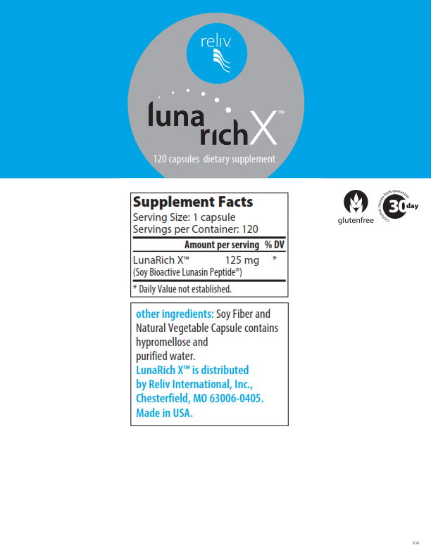 LunaRich X contains the Most Bioavailable and Purest Lunasin